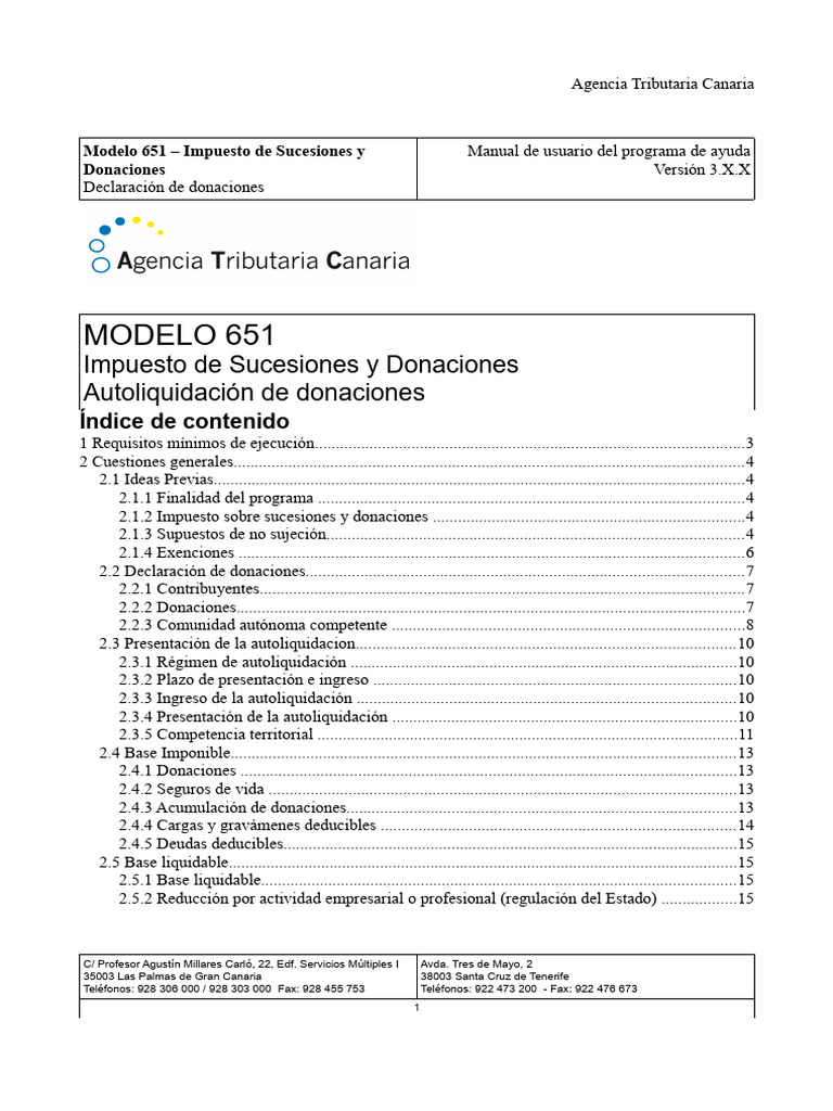 Manual de Usuario modelo 651 | PDF | Impuestos | Donación