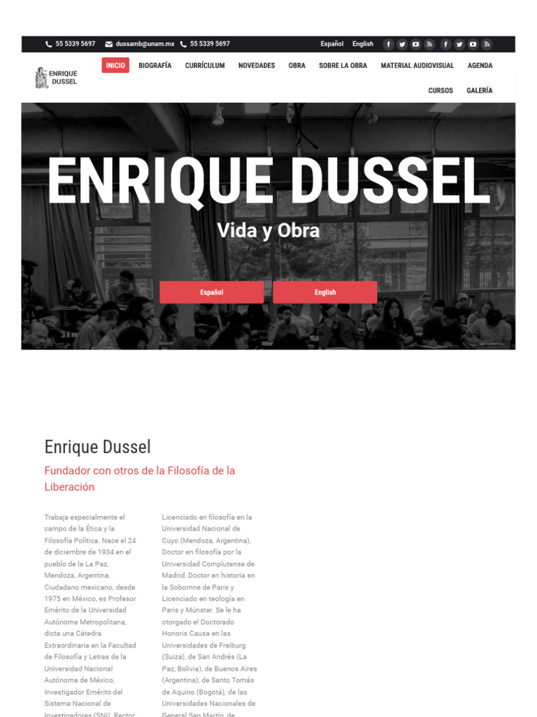 Enrique Dussel - Vida y Obra | PDF | Universidad | Academia
