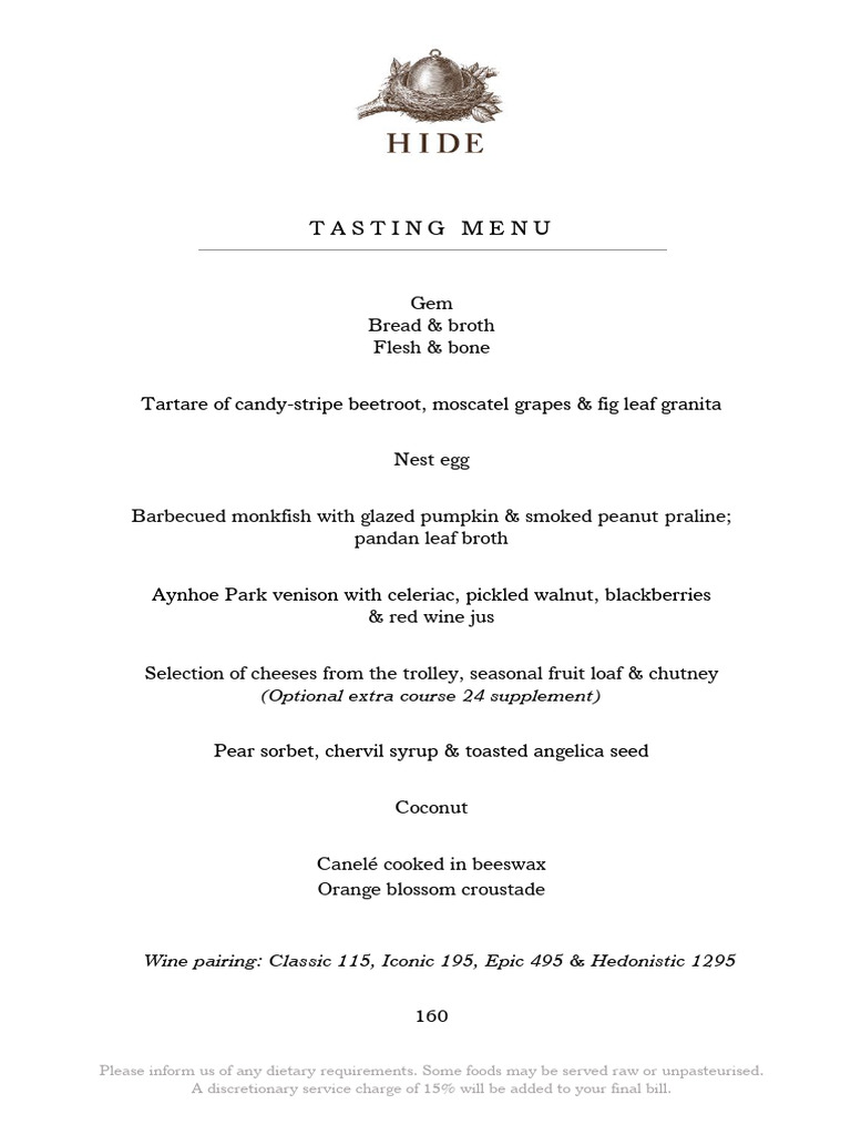 Hide Tasting Menu | PDF