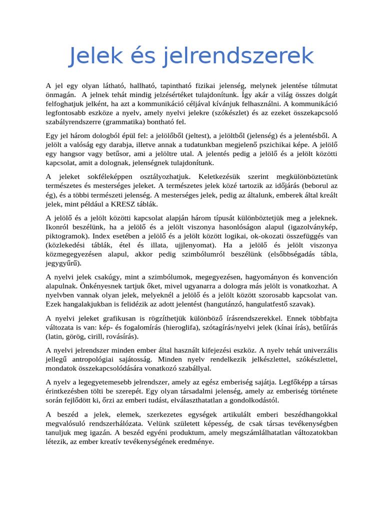 7.-Jelek És Jelrendszerek | PDF