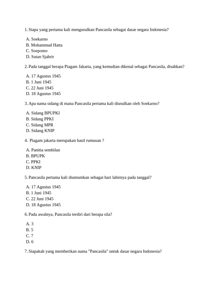 Soal PKN KELAS 1. SMST Satu | PDF