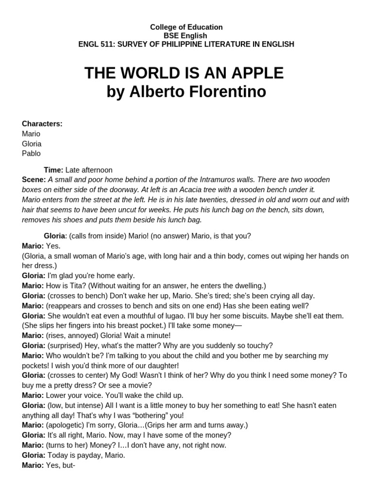 The World Is An Apple by Alberto Florentino | PDF