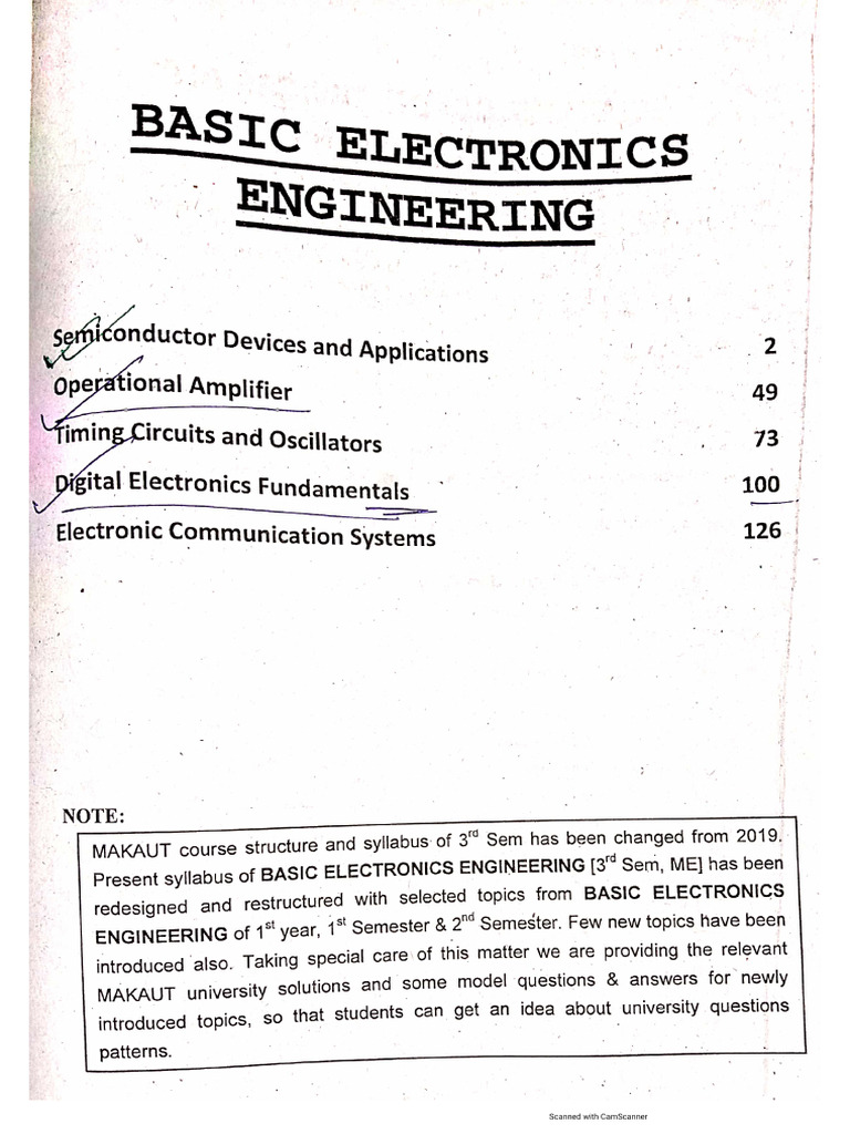 Basic Electronics Engineering 3rd Sem Organizer | PDF