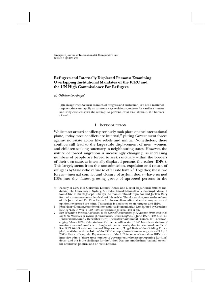 Refugees and IDPs | PDF | Internally Displaced Person | United Nations ...