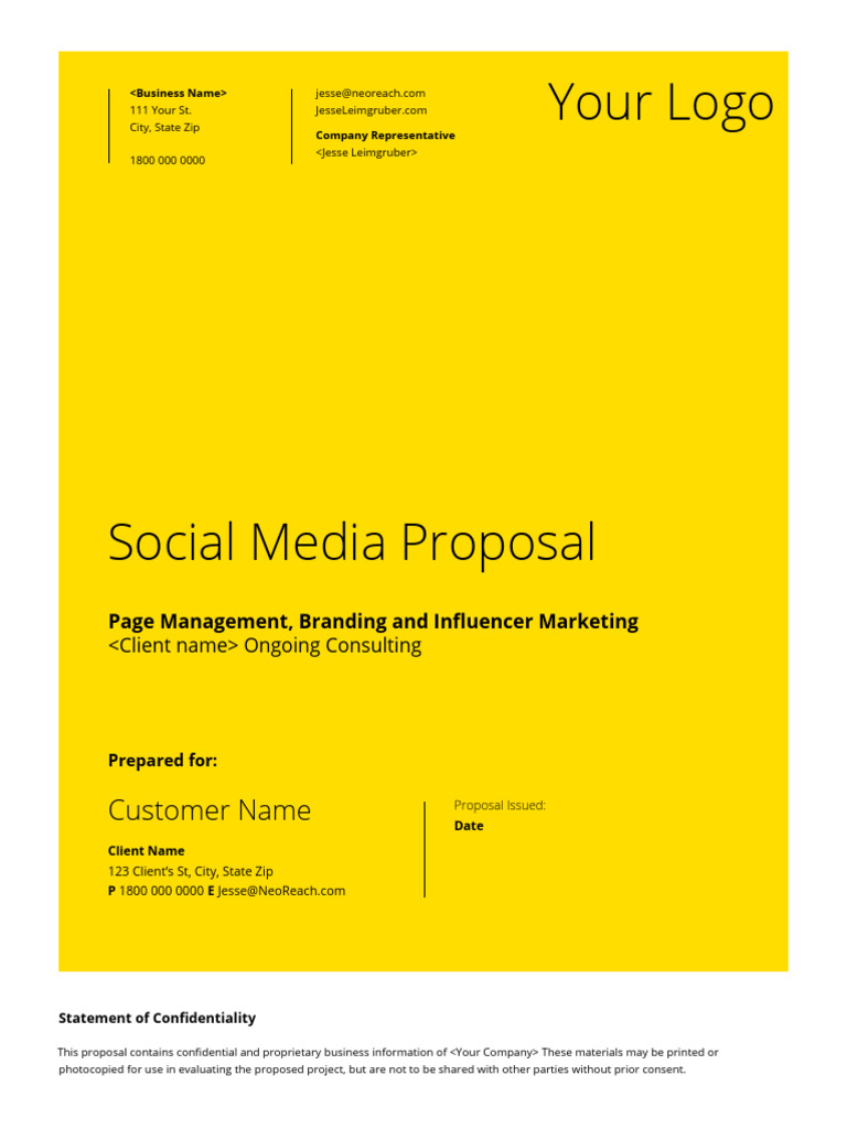 Social Media Management Proposal | PDF | Social Media | Popular Culture ...