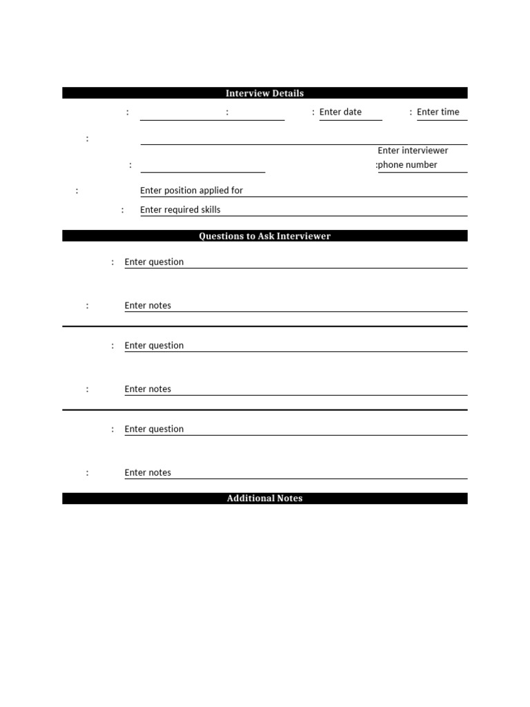 Interview Preparation Template | PDF