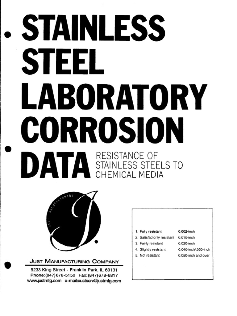 Corrosion-Data Stainless Steel | PDF
