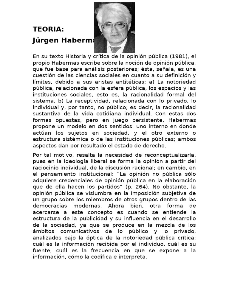 TEORIA Jürgen Habermas | PDF