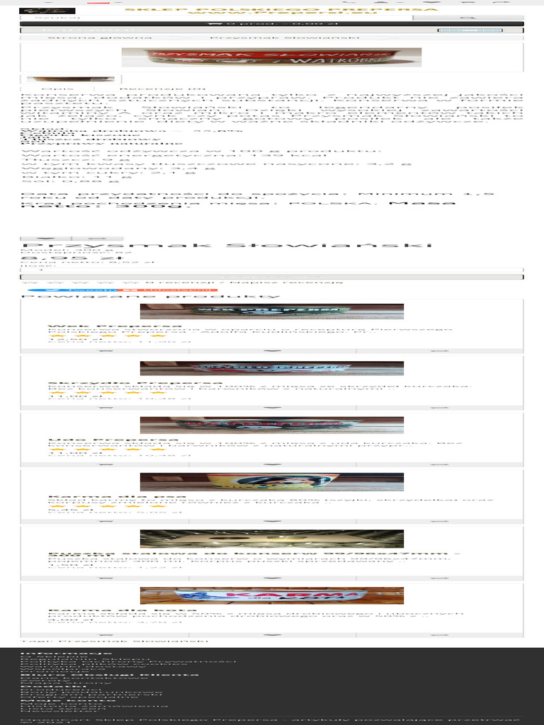 Przysmak Słowiański - Konserwa - Sklep - WWW - Prepersi.eu | PDF