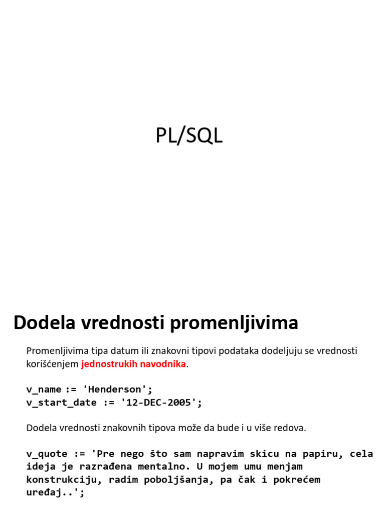 Blokovi PLSQL (1) | PDF