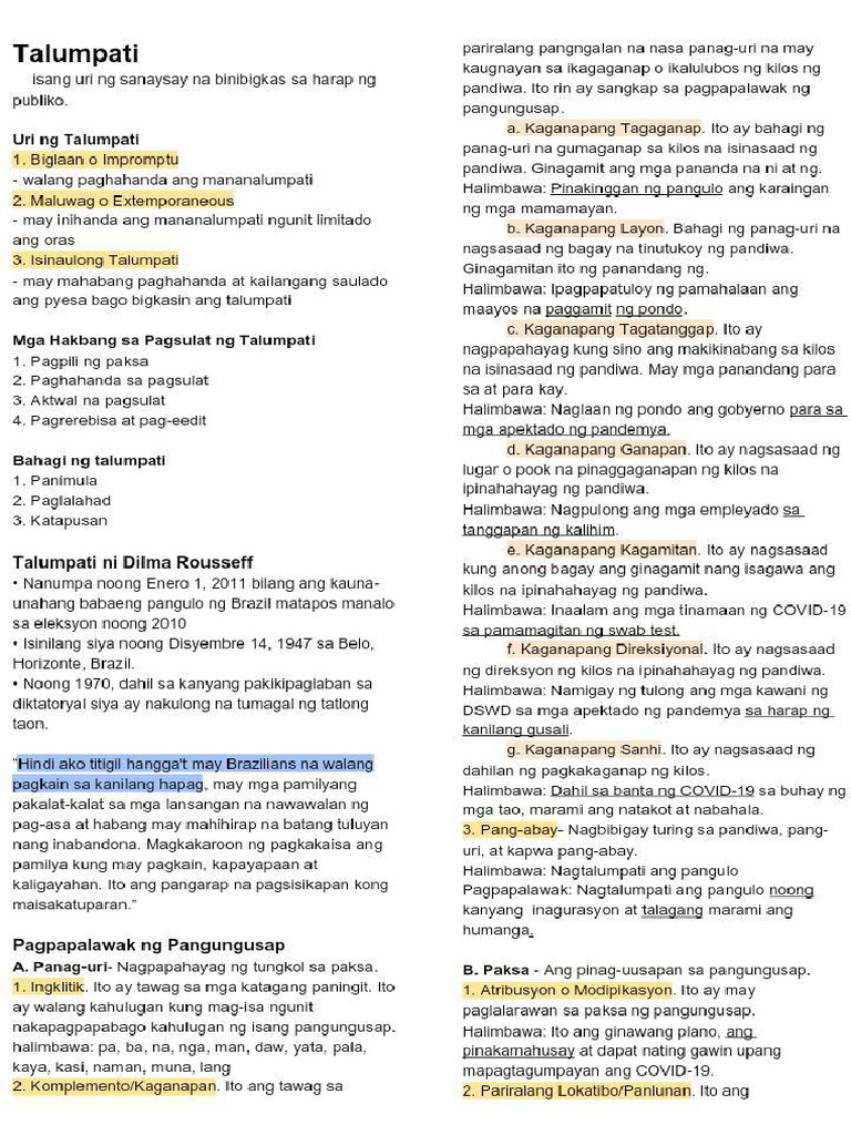 Filipino Summative Test Reviewer | PDF