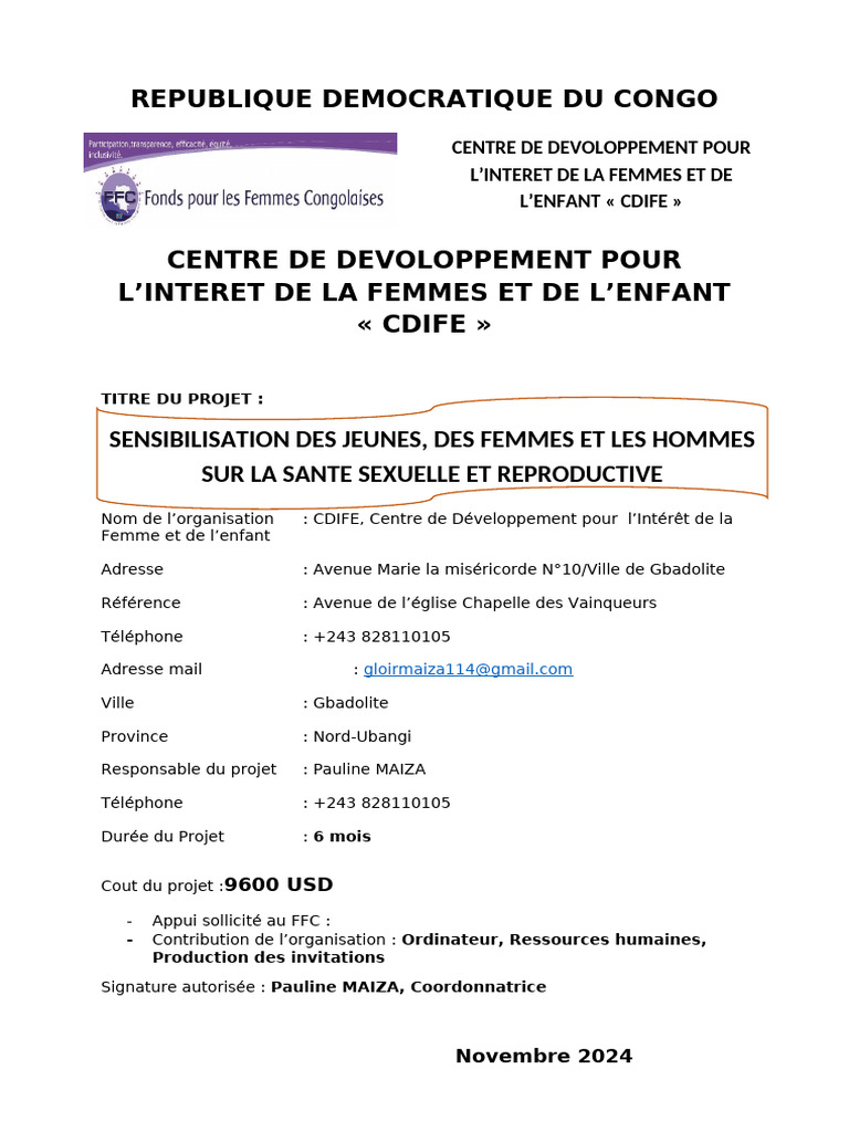 Sensibilisation SGBV à Molegbe, RDC | PDF