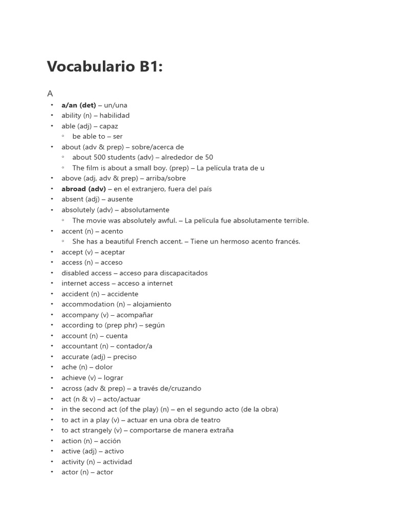 Vocabulario B1 Pdf