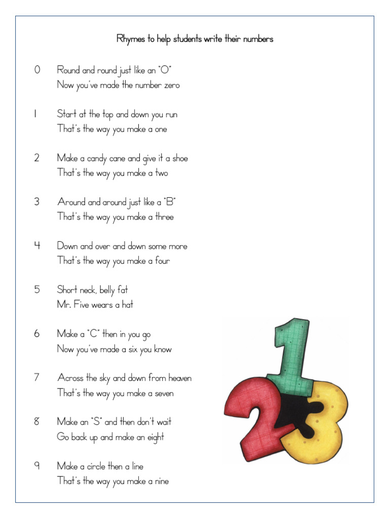 Writing Number Rhymes | PDF