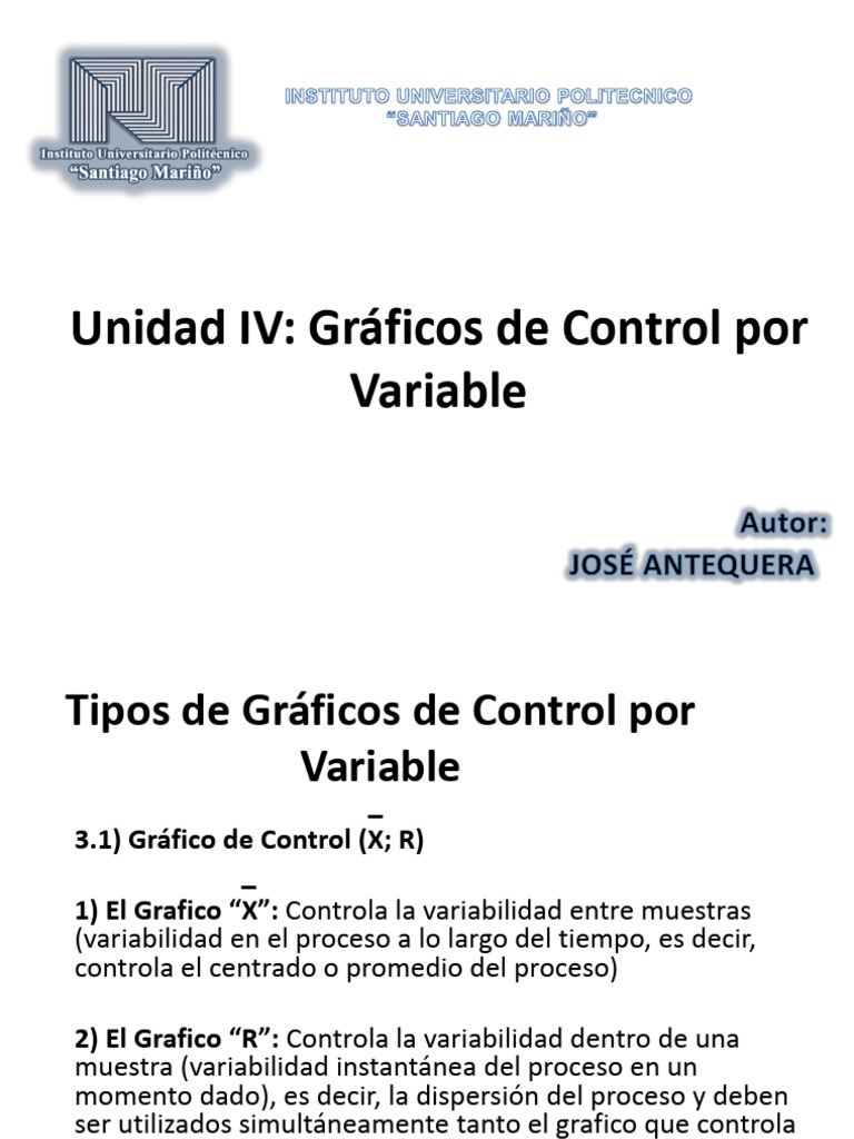 Unidad IV-Grafico de control por VariabIes clase | PDF