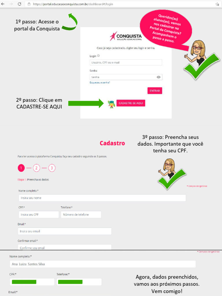 Cadastro Aluno Portal - Tutorial Atualizado | PDF