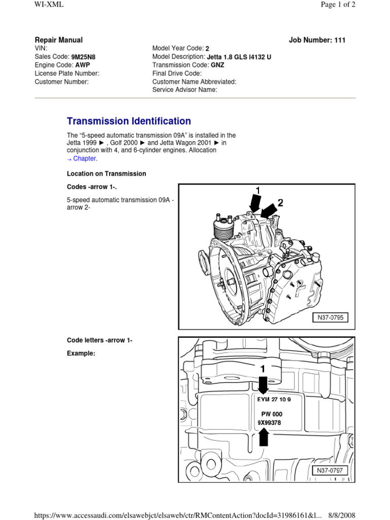 Repair Manual 09A OEM | PDF | Clutch | Manual Transmission
