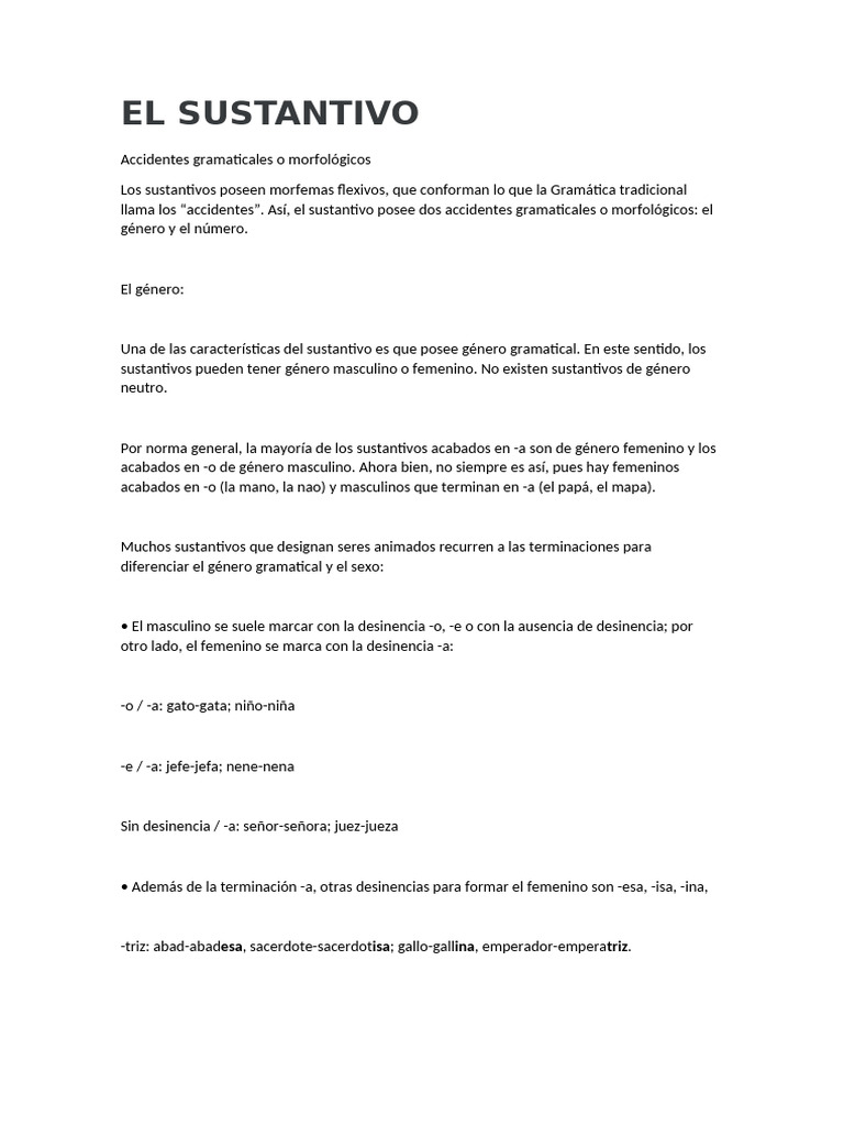 Clase 2 de Gramatica | PDF | Género gramatical | Sustantivo