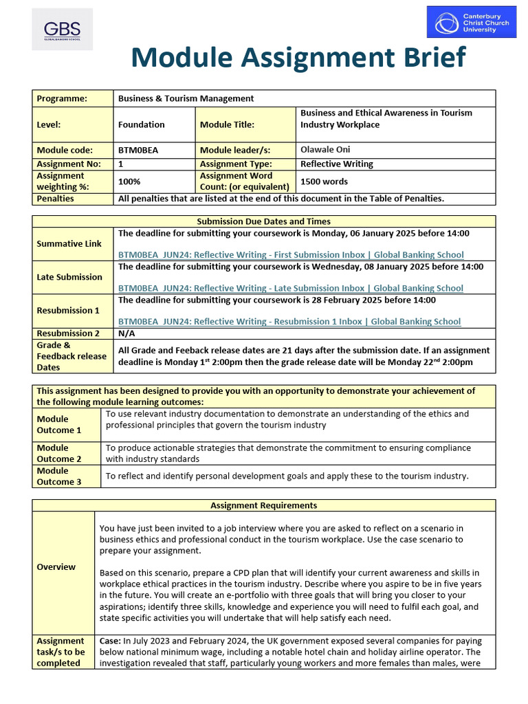 Assignment Brief m5 June 24pdf | PDF | Plagiarism | Rubric (Academic)