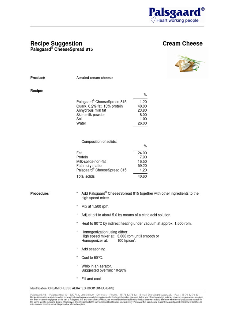 aerated cream cheese (1) | PDF | Cream | Milk