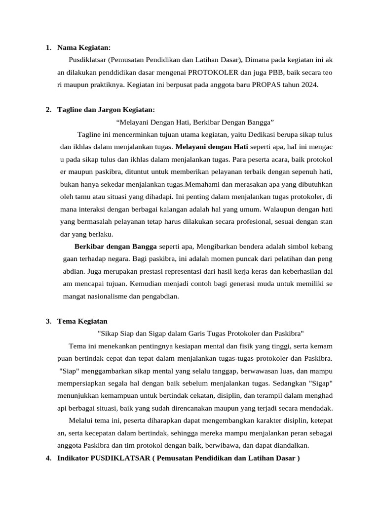 Mekanisme acara Pusdik | PDF