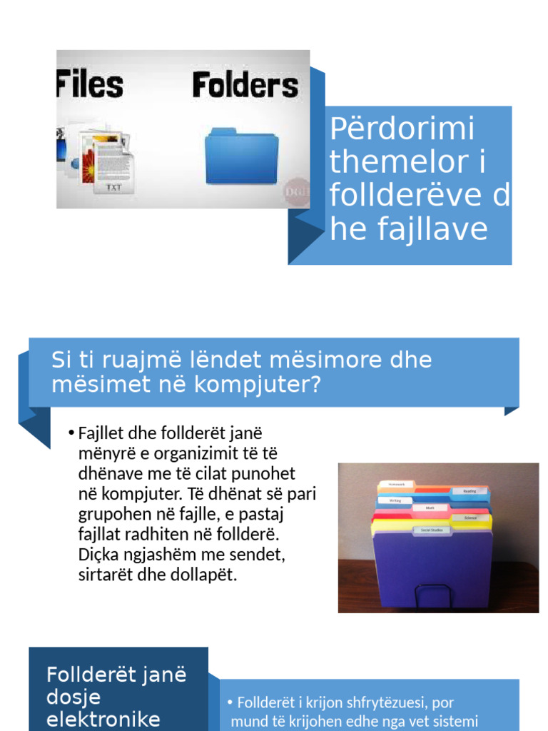 Përdorimi Themelor I Fajllave Dhe Follderëve | PDF