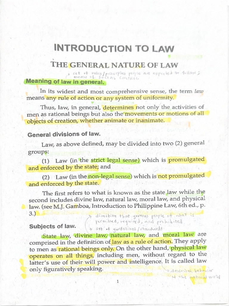 Introduction To Law | PDF