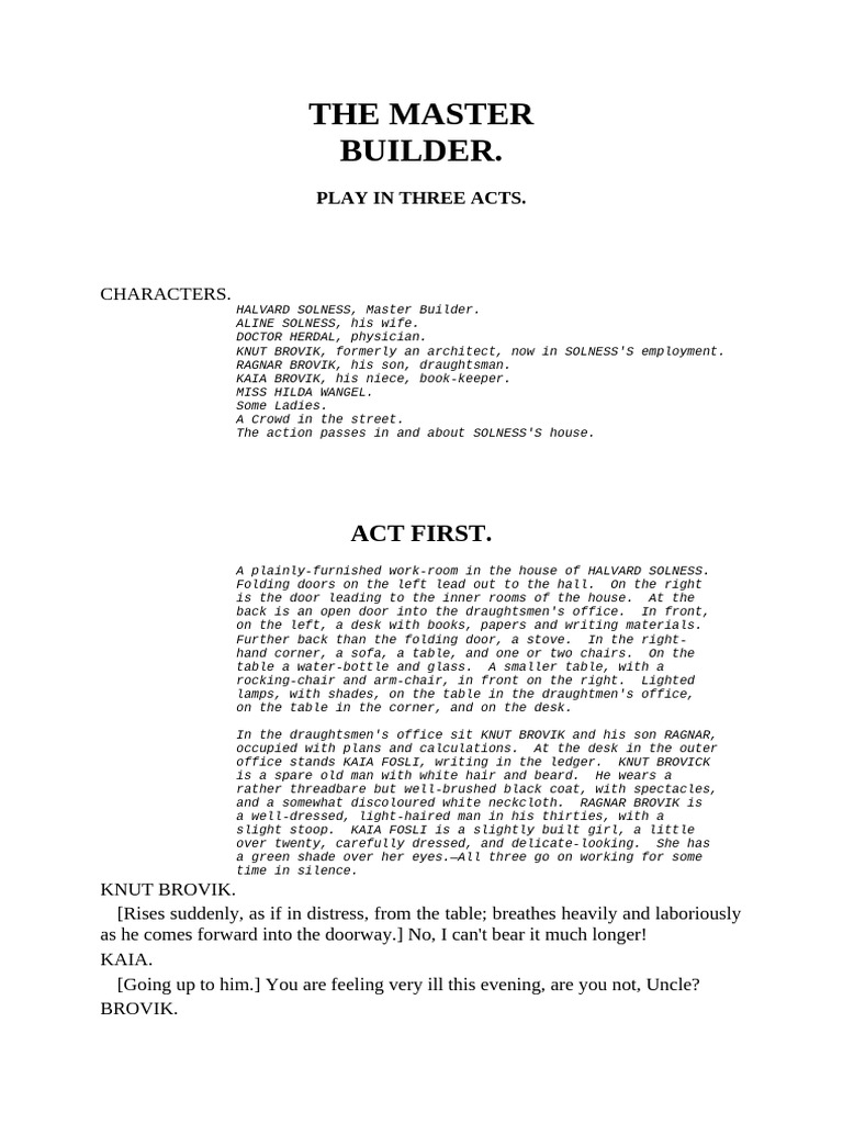 THE MASTER BUILDER | PDF