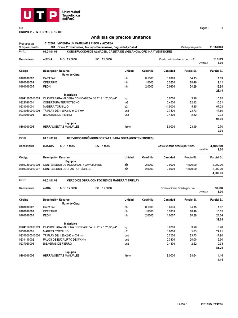 Apu Obras Provisionales | PDF | Hormigón | Material compuesto