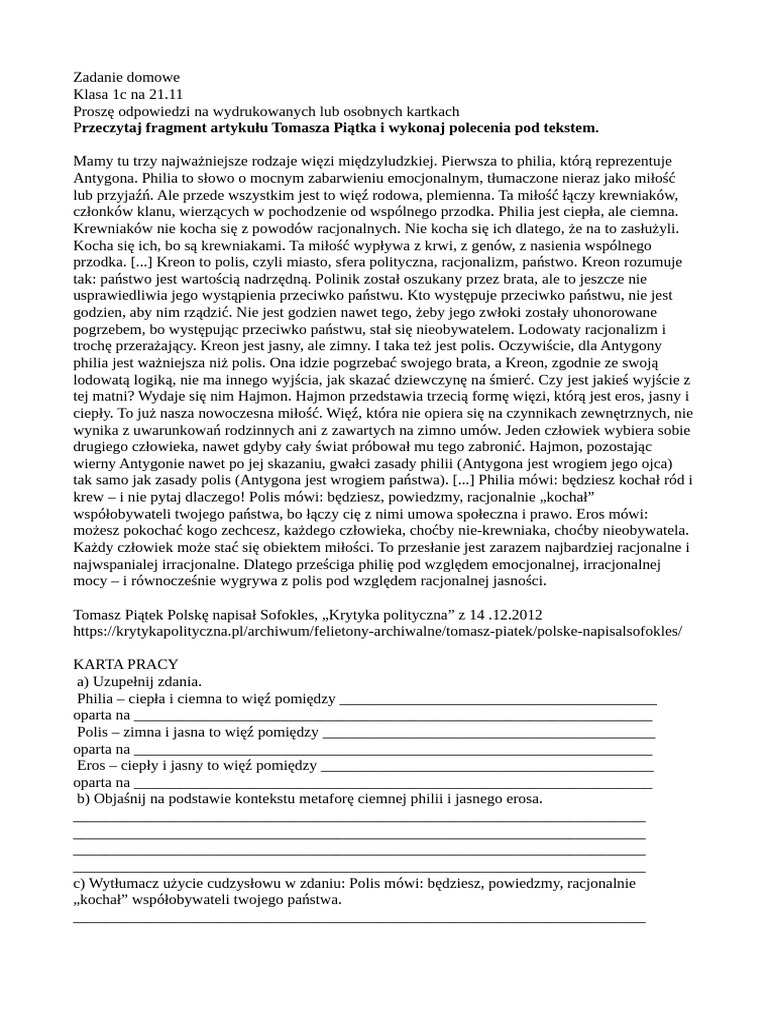 Zad-domowe-Piątek-do-Hajmona 2 | PDF