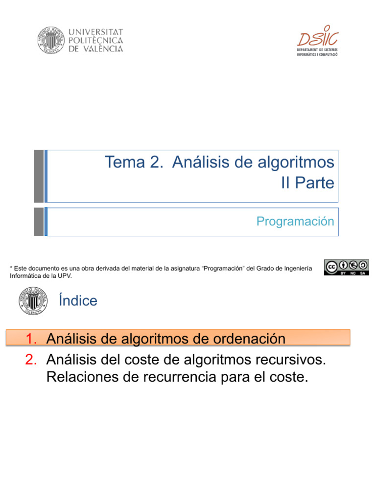 Tema 2 - Analisis de Algoritmos - II Parte | PDF | Relación de ...