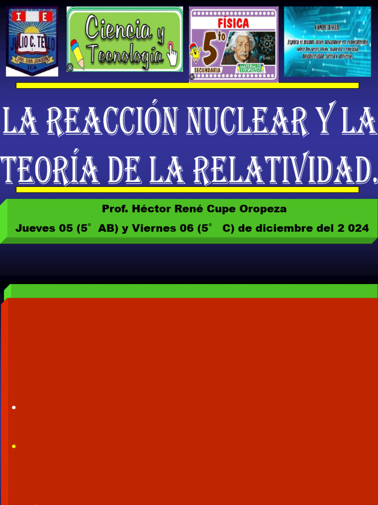 La Reacción Nuclear y Teoría de La Relatividad | PDF | La energía ...