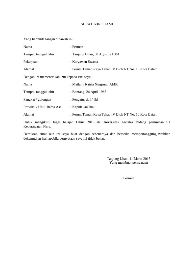 Surat Izin Suami | PDF