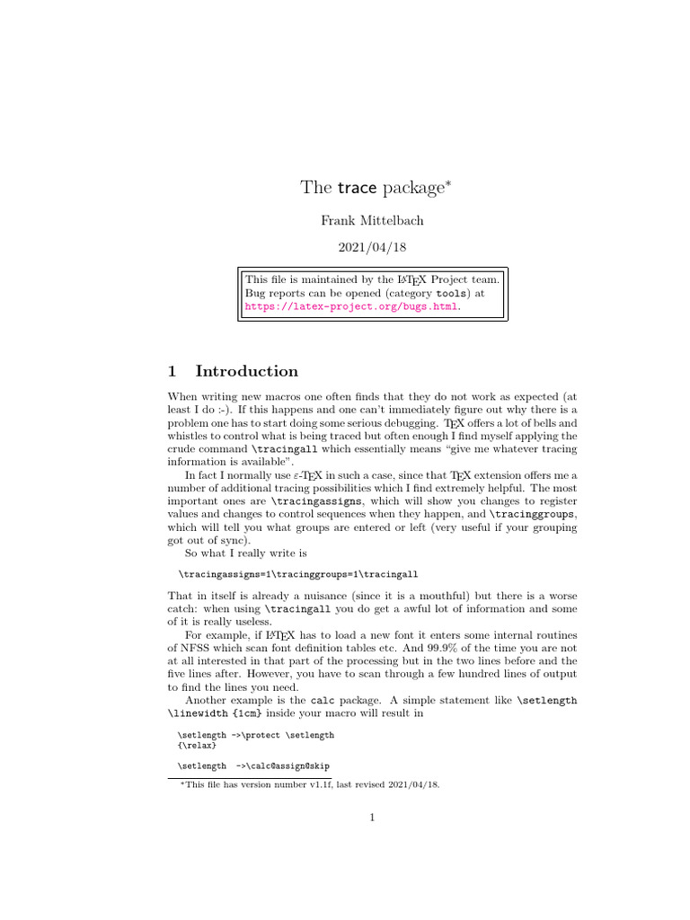 Trace | PDF | Te X | Computer Science
