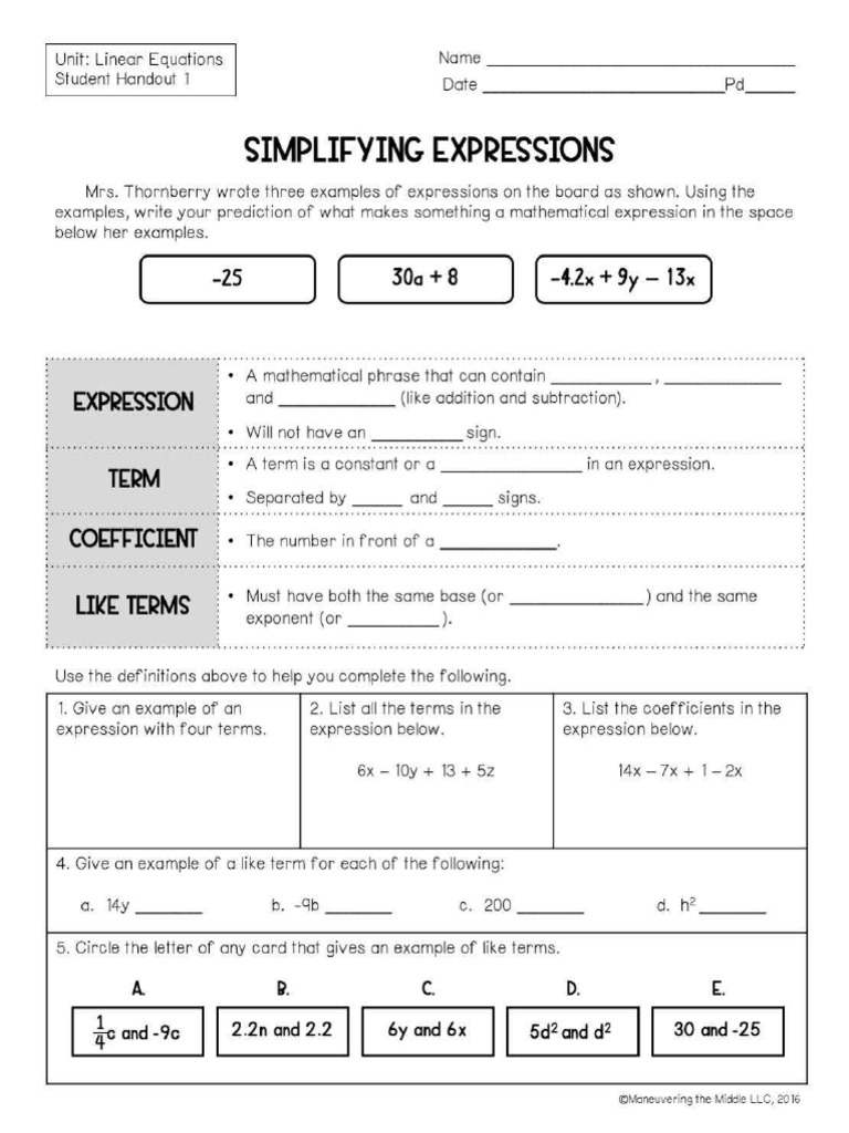 Simplifying Expressions | PDF