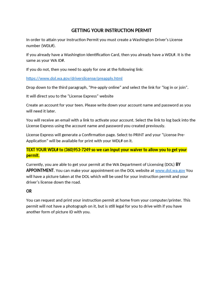 Getting Your Instruction Permit | PDF