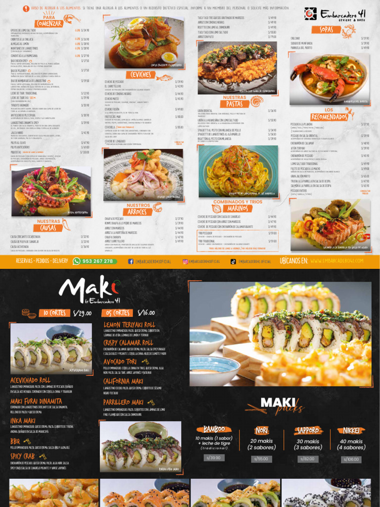 CARTA COMIDAS E41 LA MOLINA | PDF | Mariscos | Alimentos