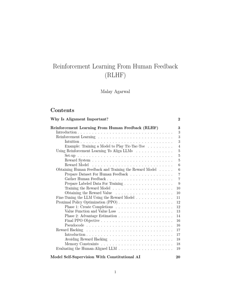 Reinforcement Learning From Human Feedback (RLHF) | PDF | Learning | Cognitive Science
