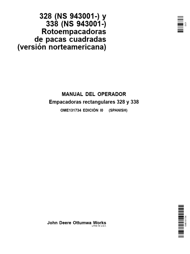 Manual Operador Empacadora 338 | PDF | Soldadura | Construcción