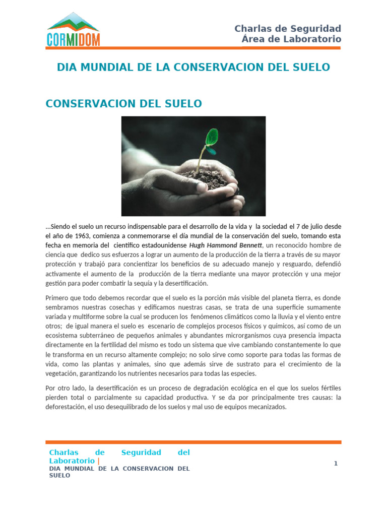 Dia Mundial de La Conservacion Del Suelo | PDF | Suelo | Agricultura