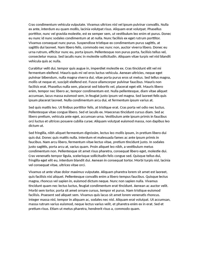 Cras condimentum vehicula vulputate | PDF