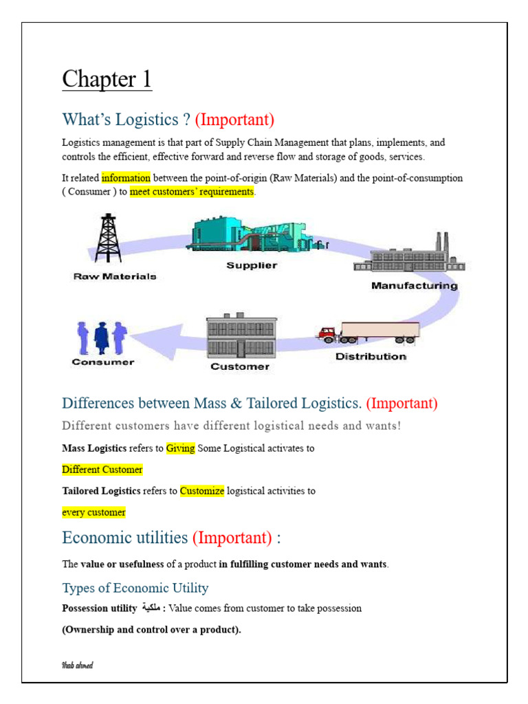 Chapter 1, 2 Logistics 2 | PDF | Logistics | Supply Chain