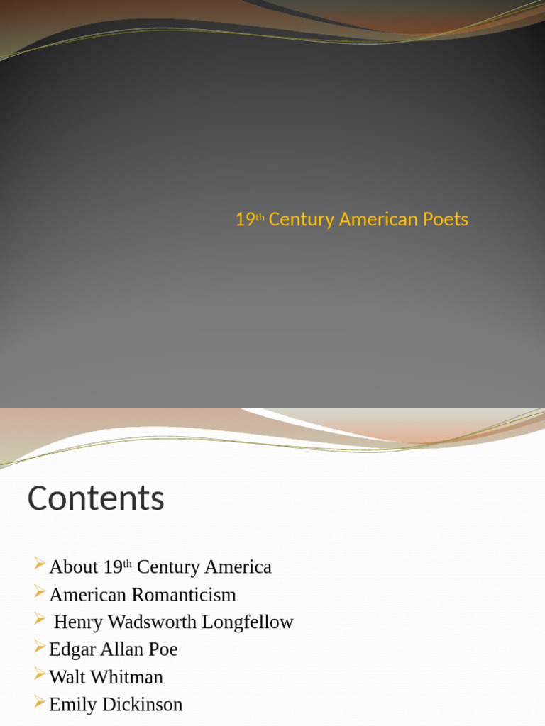 19th-Century American Poets | PDF | Poetry