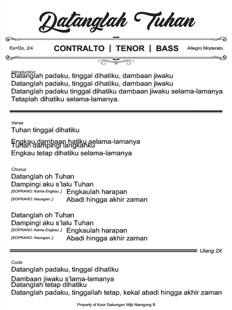 Datanglah Tuhan | PDF