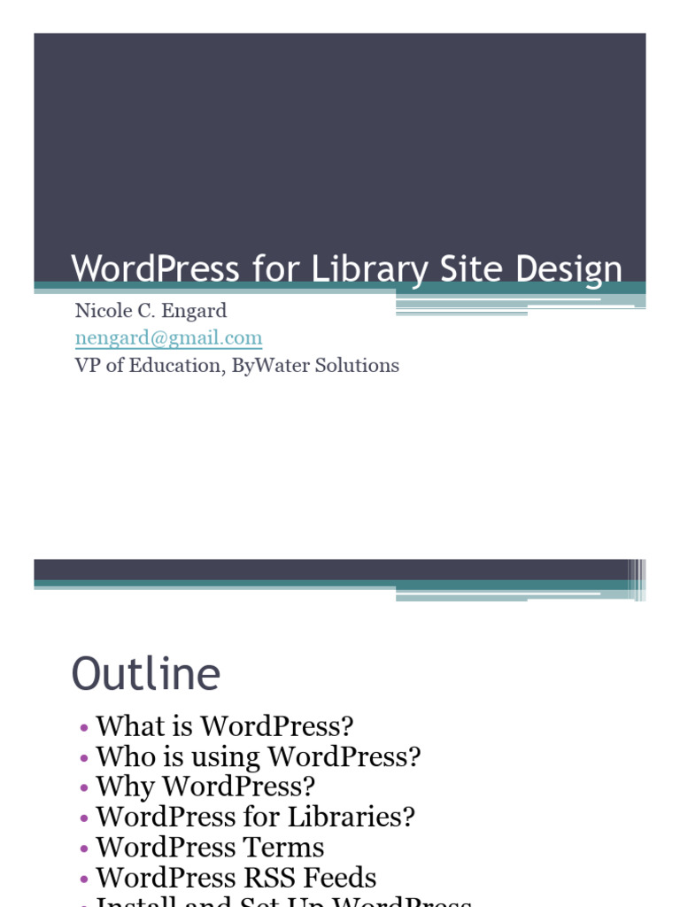 WordPress For Library Site Design | PDF | Word Press | Software