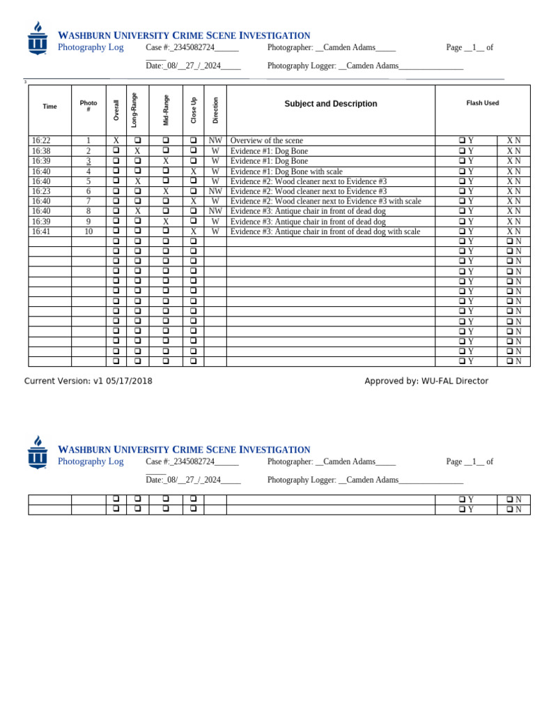 CSI Photo Log | PDF | Imaging