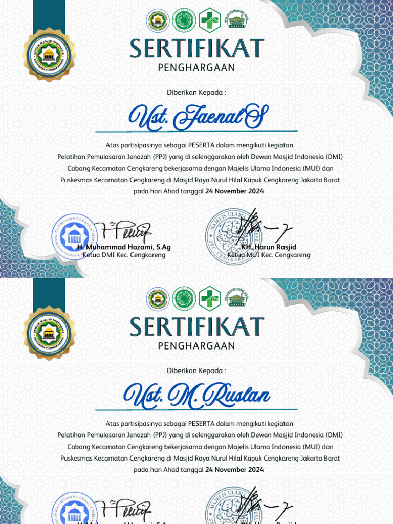 Sertifikat Pelatihan PPJ DMI | PDF