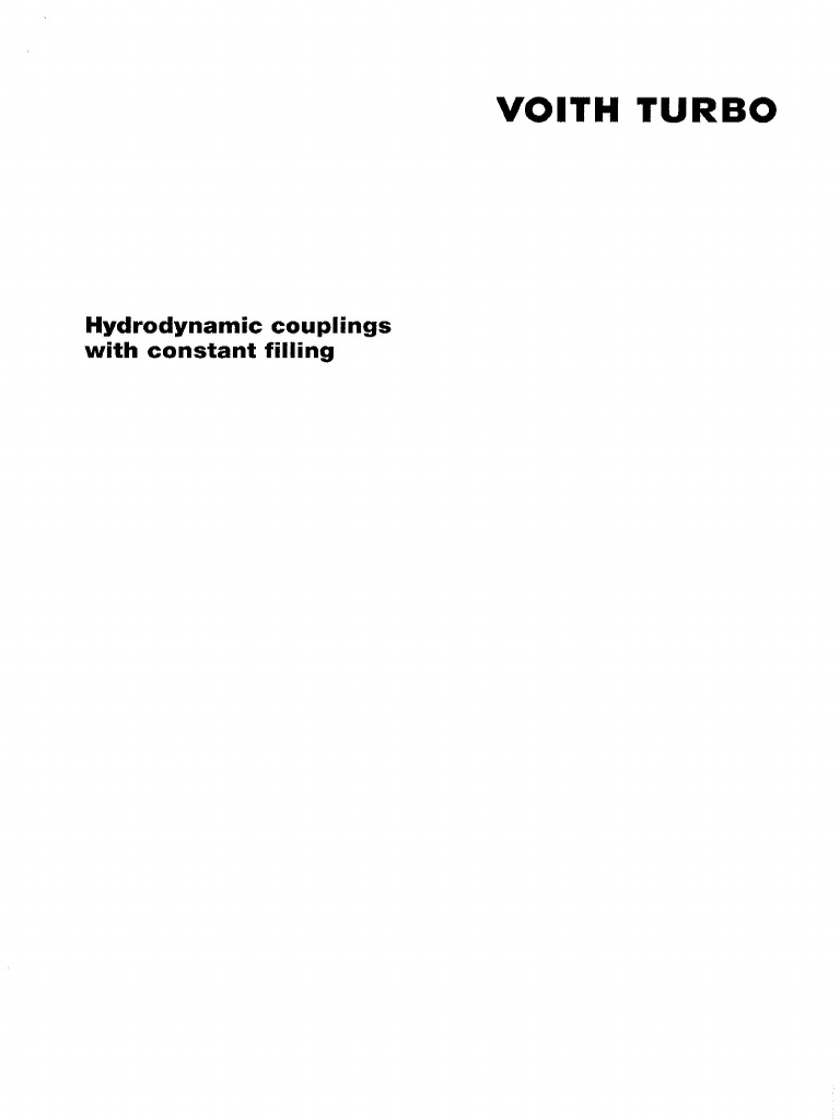 VOITH TURBO Hydrodynamic Coupling With Constant Filling | PDF