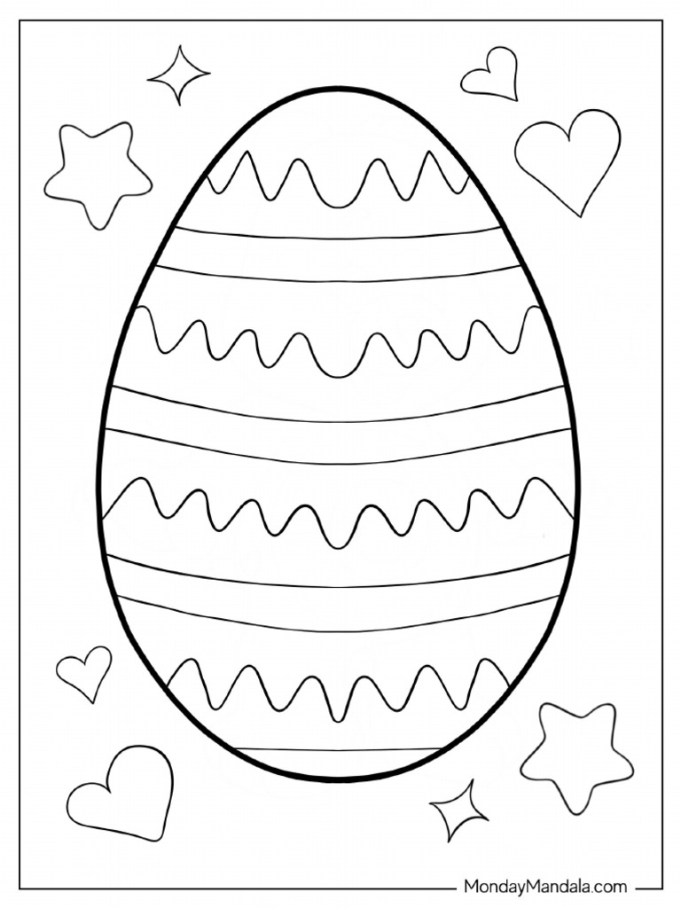 Stripes and Wavy Lines Easter Egg Design | PDF