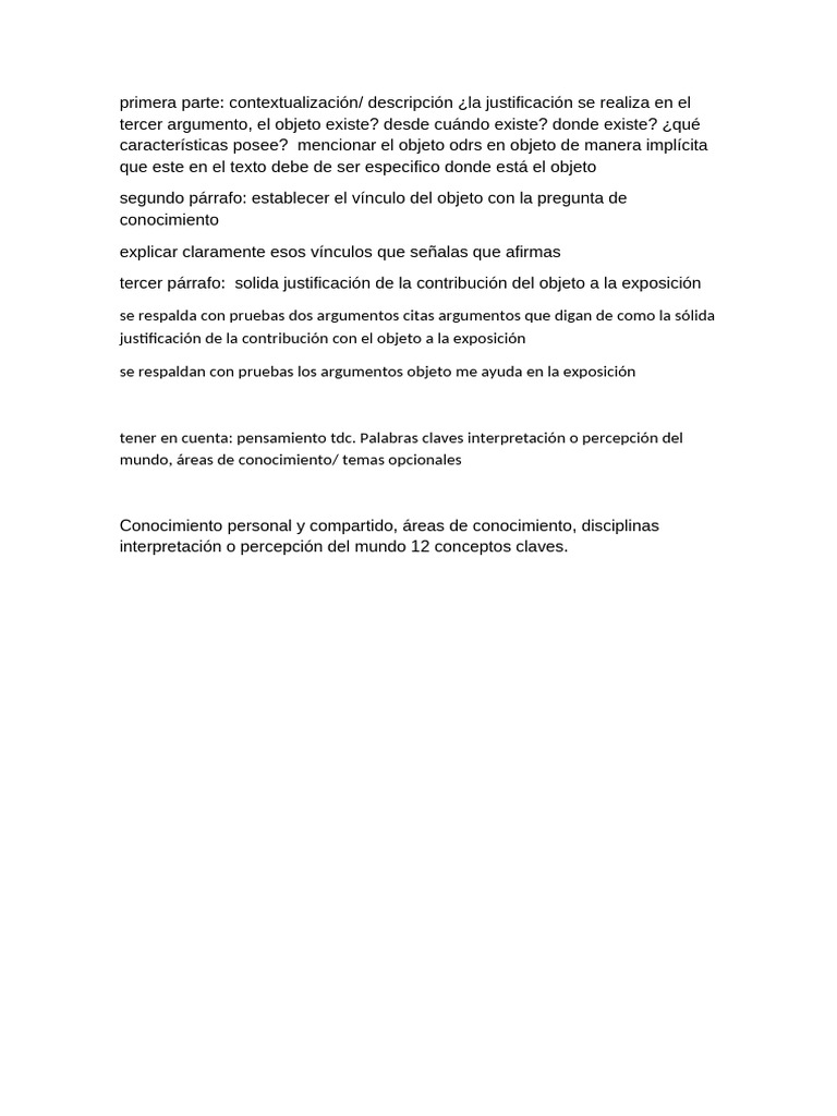 Indicaciones Para La Expocicion | PDF